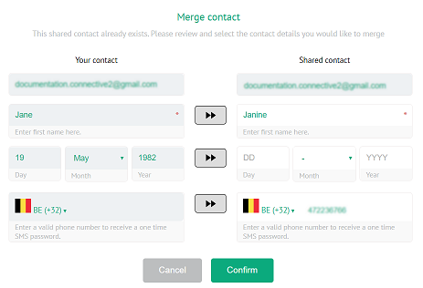 How do I merge contacts?